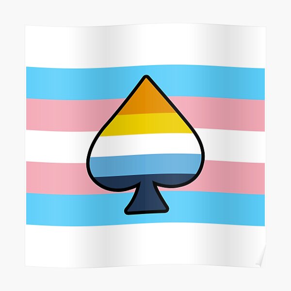 "Aroace and trans pride flag with ace of spades" Poster for Sale by ...