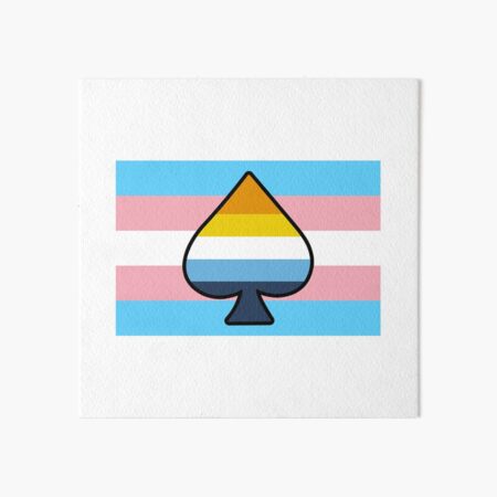 "Aroace and trans pride flag with ace of spades" Art Board Print for ...