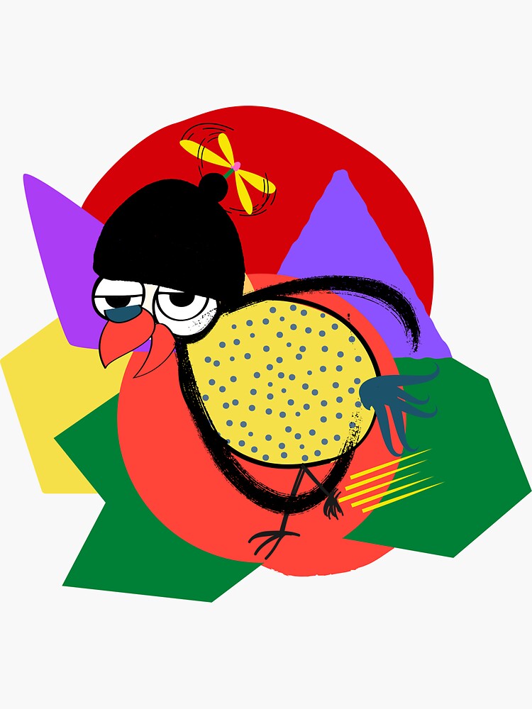 "Fly Chicken" Sticker for Sale by planosaur | Redbubble