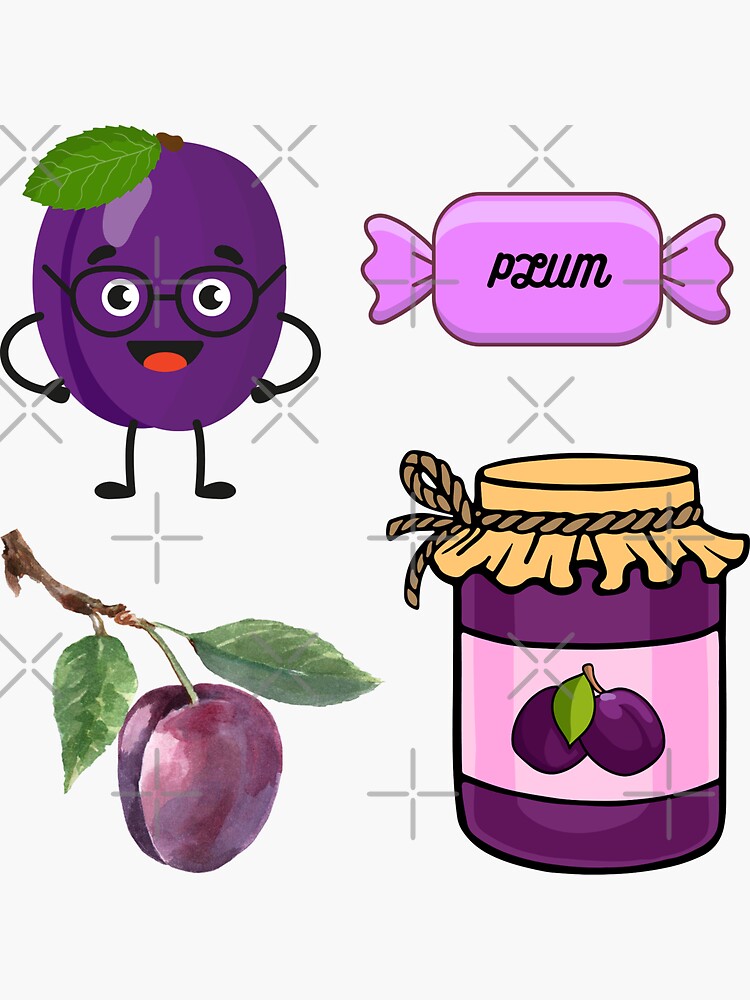"Plum sticker pack" Sticker for Sale by JA57 | Redbubble