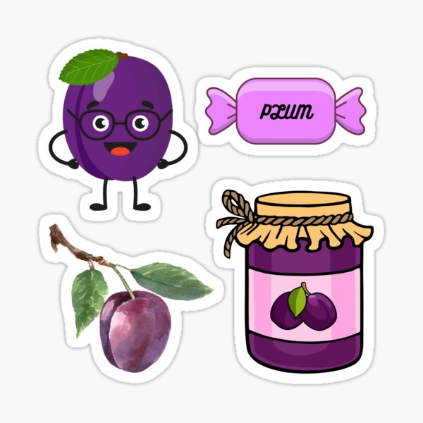 "Plum sticker pack" Sticker for Sale by JA57 | Redbubble