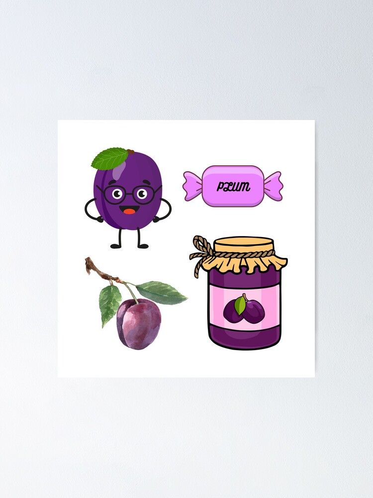 "Plum sticker pack" Poster for Sale by JA57 | Redbubble
