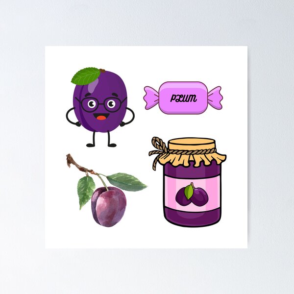"Plum sticker pack" Poster for Sale by JA57 | Redbubble