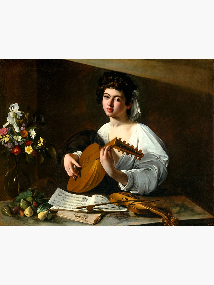 "High Resolution Caravaggio The Lute Player (Hermitage) 1600" Sticker ...