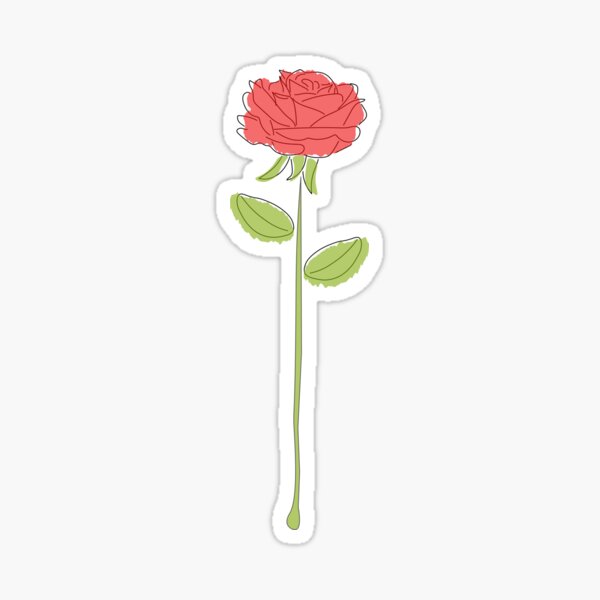 "single red rose" Sticker for Sale by SunGraphicArt | Redbubble
