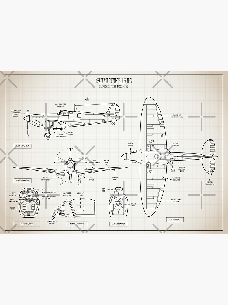 "SPITFIRE: Royal Air Force (Light Ivory Version)" Poster for Sale by ...
