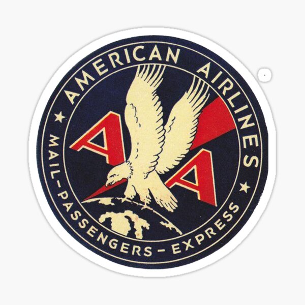 "Retro AA American Airlines Eagle Logo Design" Sticker for Sale by ...