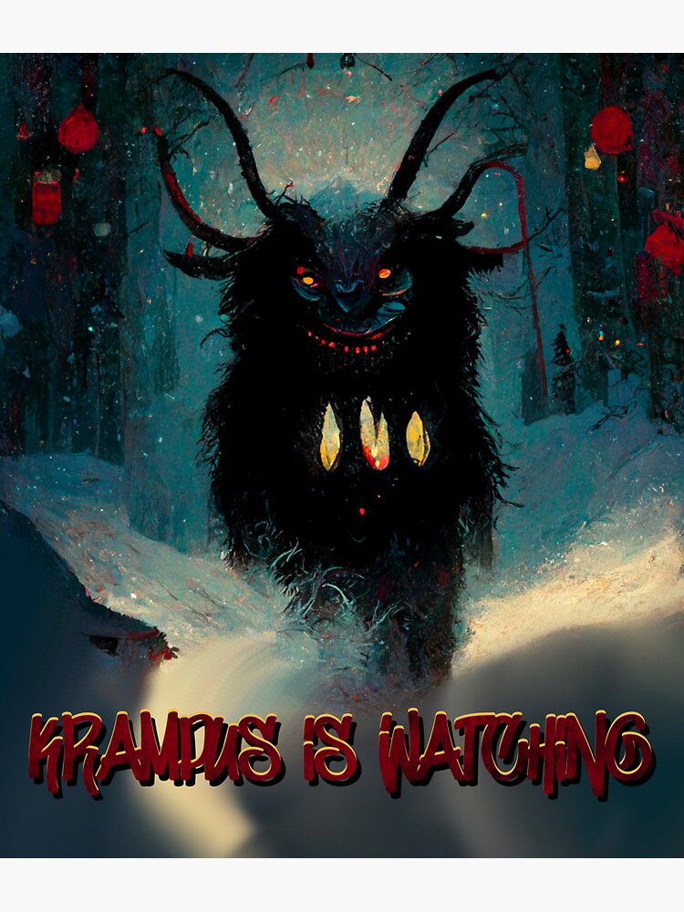 "Krampus is Watching" Sticker for Sale by SurrealeyeSEA | Redbubble