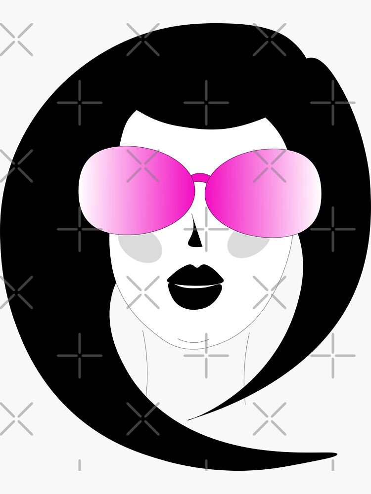 "woman face wearing pink sunglasses" Sticker for Sale by SunGraphicArt ...