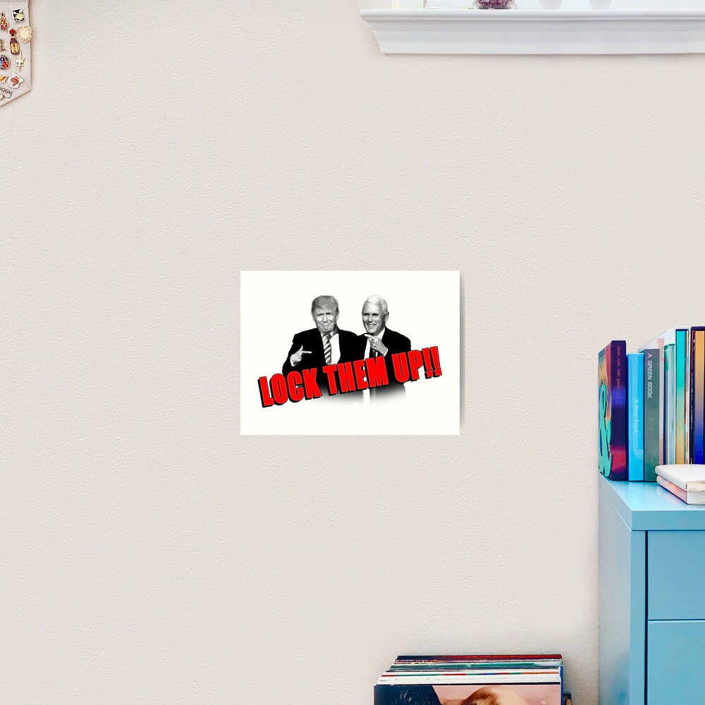 "Lock Them Up Sticker" Art Print for Sale by BluePolitica | Redbubble