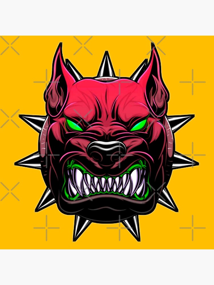"Red devil dog face - demon dog scary face" Poster for Sale by ...