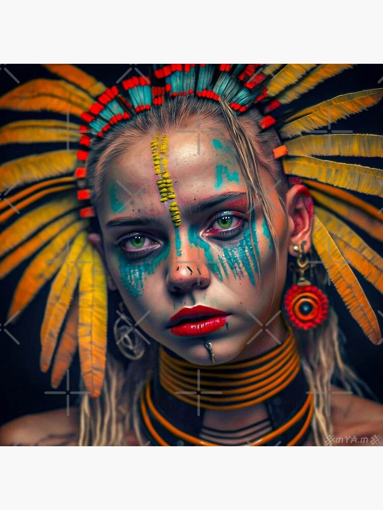 "Native american cyberpunk future 1" Sticker for Sale by Mya-M-ai ...