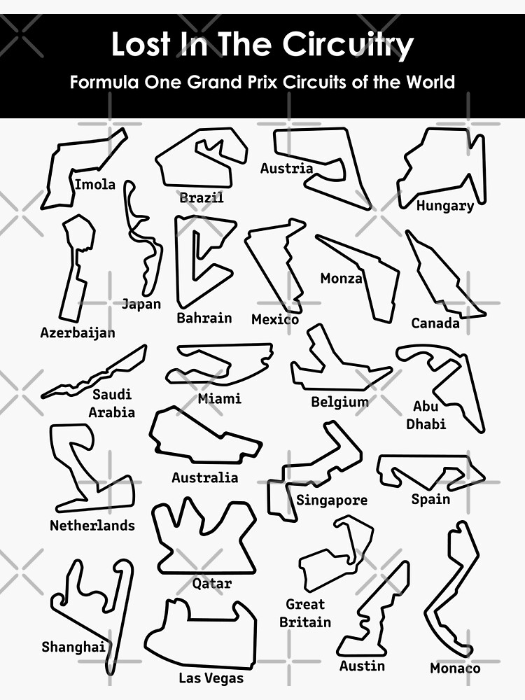"The Formula One Circuits of The World" Sticker for Sale by ...