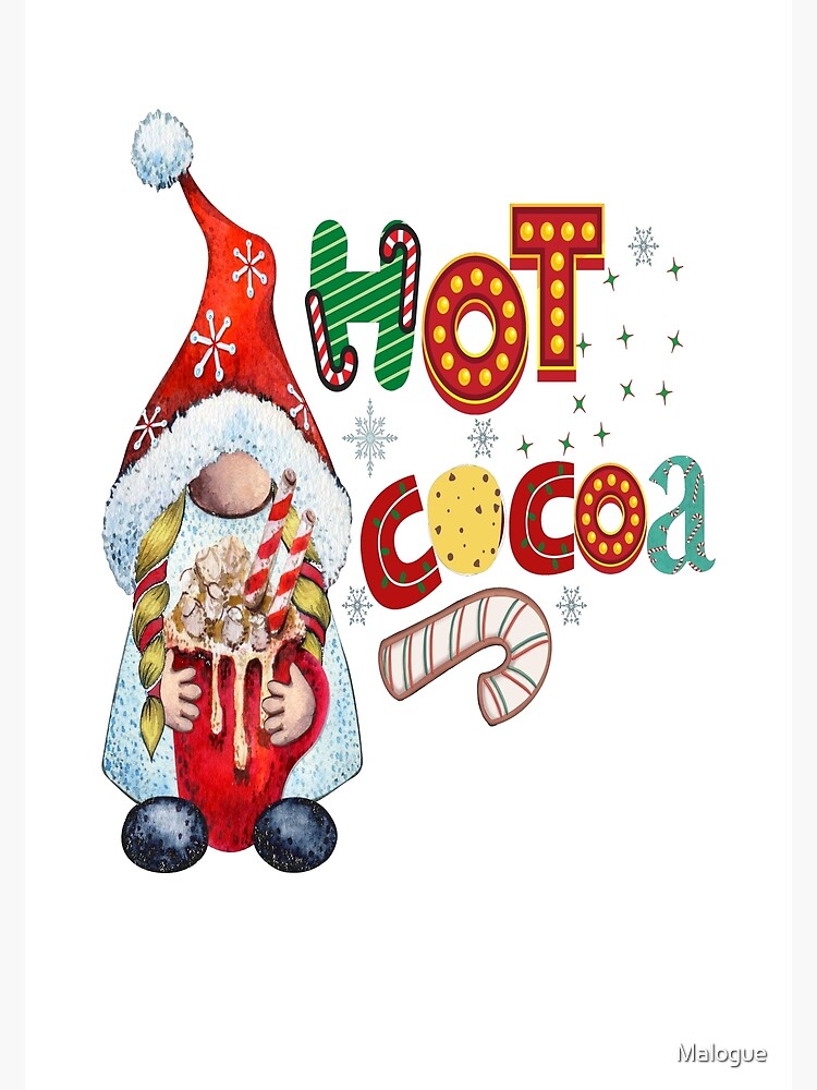 "gnome hot chocolate recipe, illustration of a cute Christmas elf ...