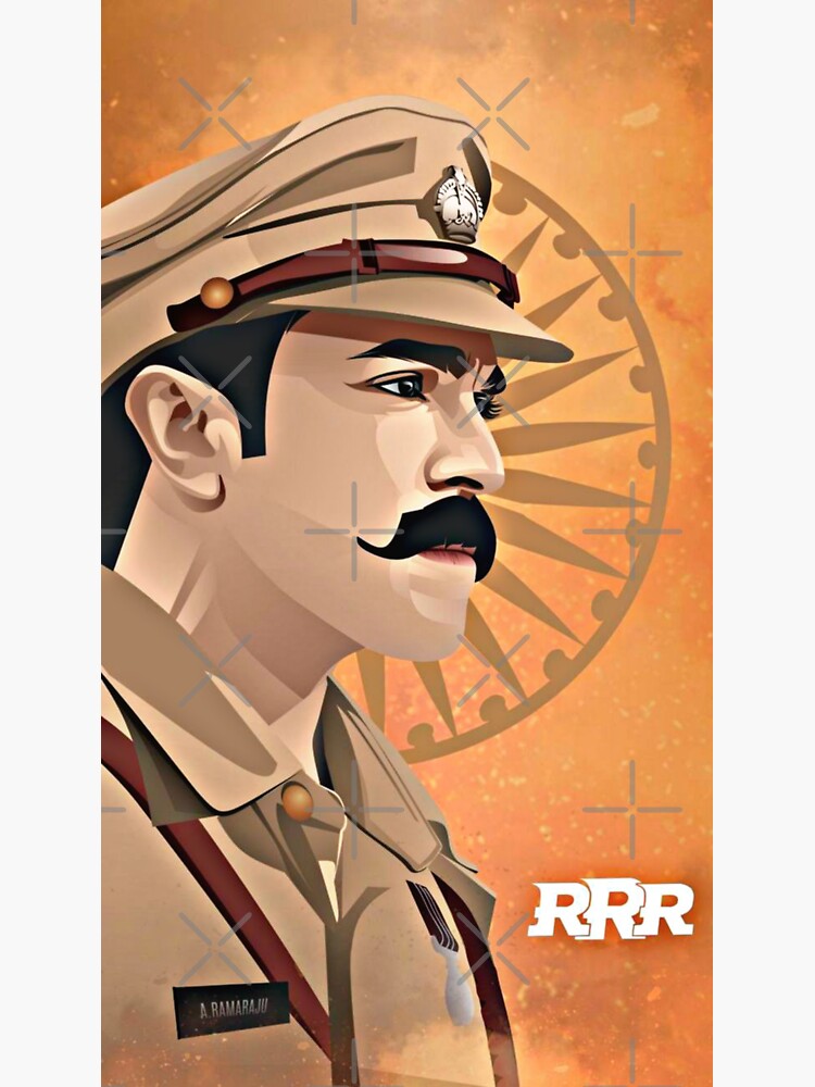 "RRR ram charan as cop" Sticker for Sale by MImoulidaran | Redbubble