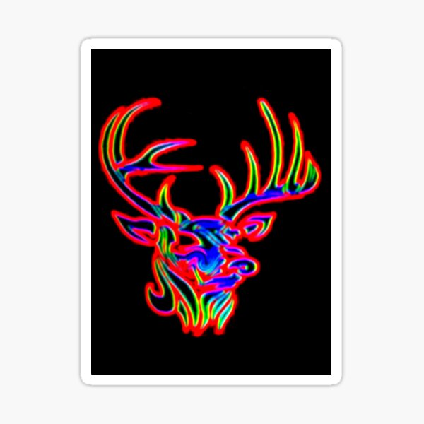 "Rainbow Neon Buck" Sticker for Sale by Nightowl316 | Redbubble