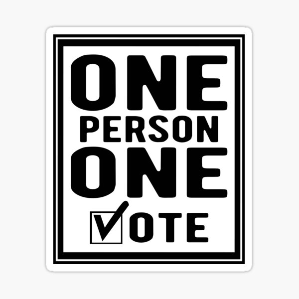 "One Person One Vote" Sticker by EthosWear | Redbubble