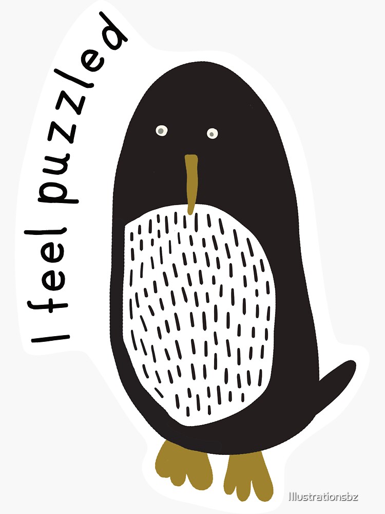 "I feel puzzled" Sticker for Sale by Illustrationsbz | Redbubble