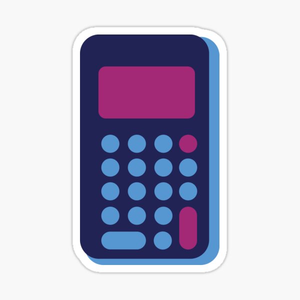 "Simple blue calculator" Sticker for Sale by BondeelArts | Redbubble