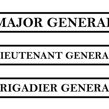 "Sticker Pack - Major General, Lieutenant General, Brigadier General ...