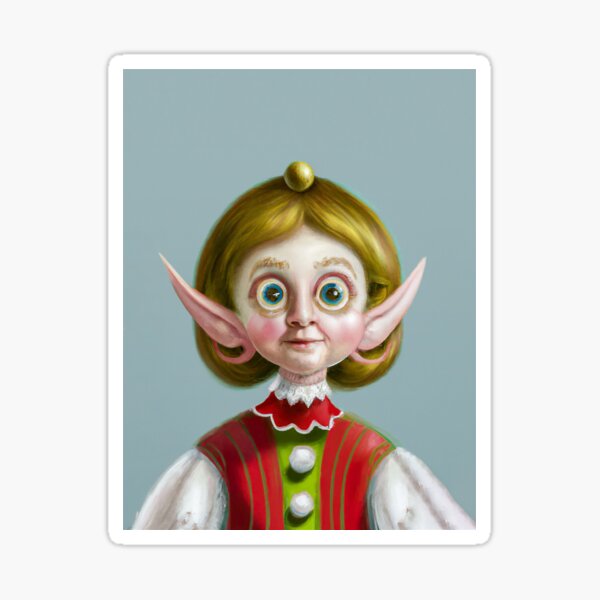 "Surprised Elf with Big Eyes" Sticker for Sale by Jasson | Redbubble