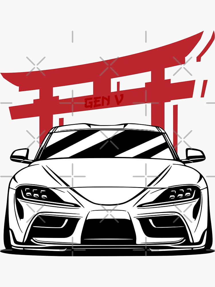 "Supra Mk5 Turbo A90 JDM Tuning Fan Car" Sticker for Sale by ...