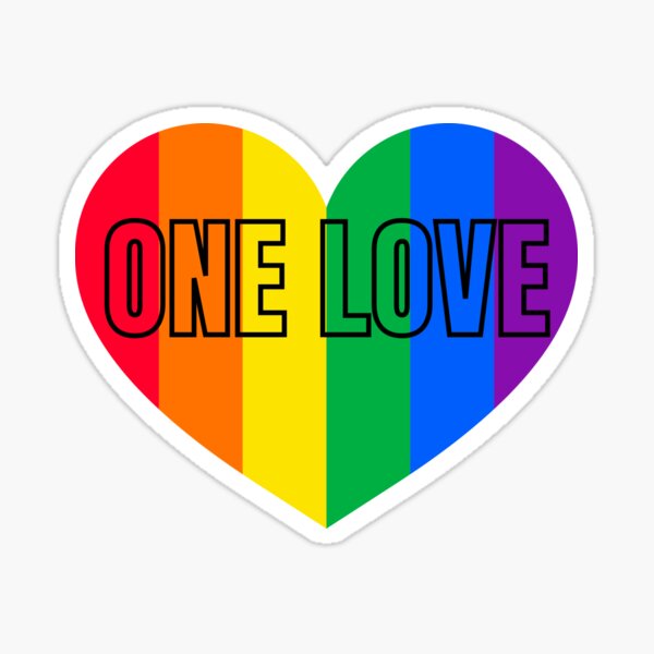 "one love rainbow" Sticker for Sale by PausePapote | Redbubble