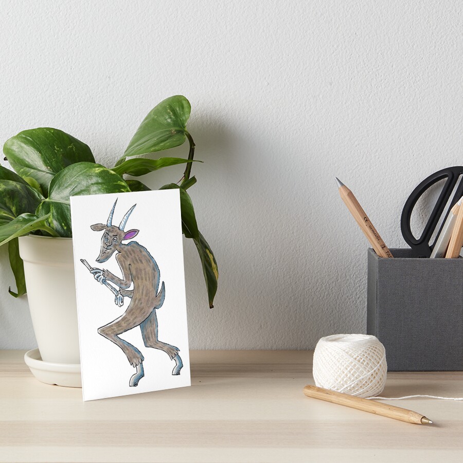 "Cute Goatman with Flute" Art Board Print for Sale by Egertron | Redbubble