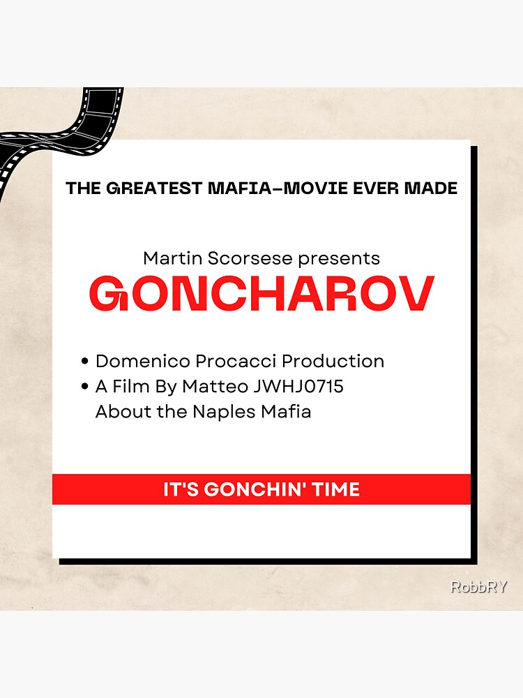 "Goncharov Martin Scorsese Movie Sticker | Label Re-creation" Sticker for Sale by RobbRY | Redbubble
