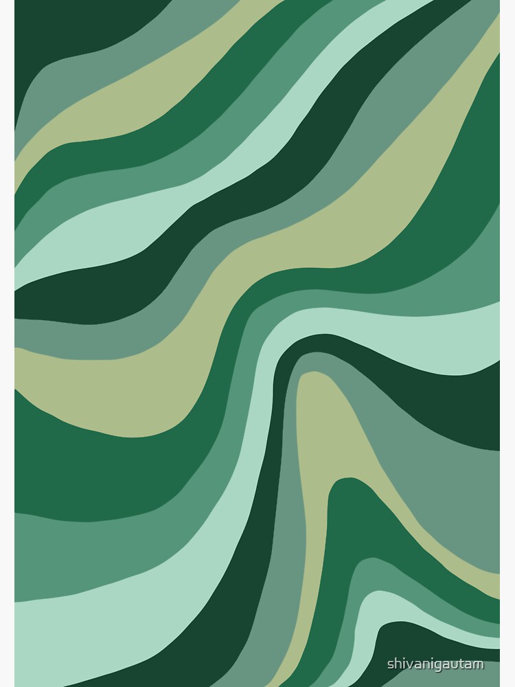 "RETRO ABSTRACT SWIRL PATTERN GREEN COLOUR" Sticker for Sale by ...
