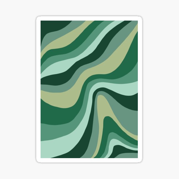 "RETRO ABSTRACT SWIRL PATTERN GREEN COLOUR" Sticker for Sale by ...