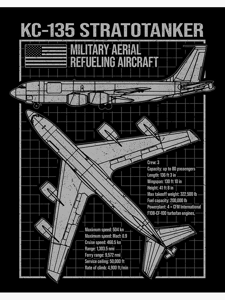 "KC-135 Stratotanker Blueprint" Art Board Print for Sale by ...