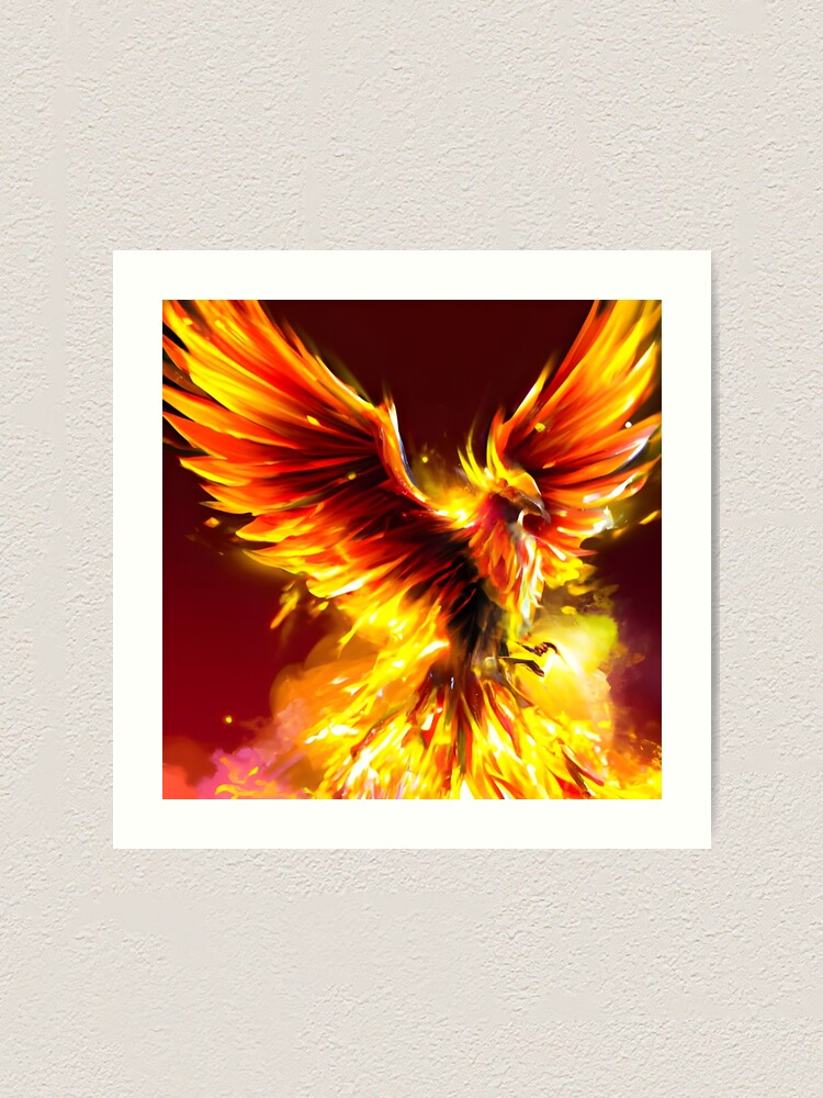 "AI Generated Art, Fire Phoenix Ink Drawing" Art Print for Sale by ...