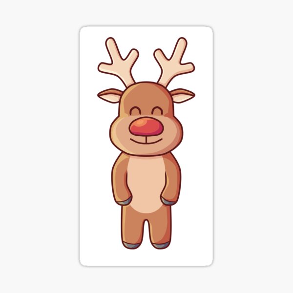 "Reindeer Rudolph" Sticker for Sale by Tancompanny | Redbubble