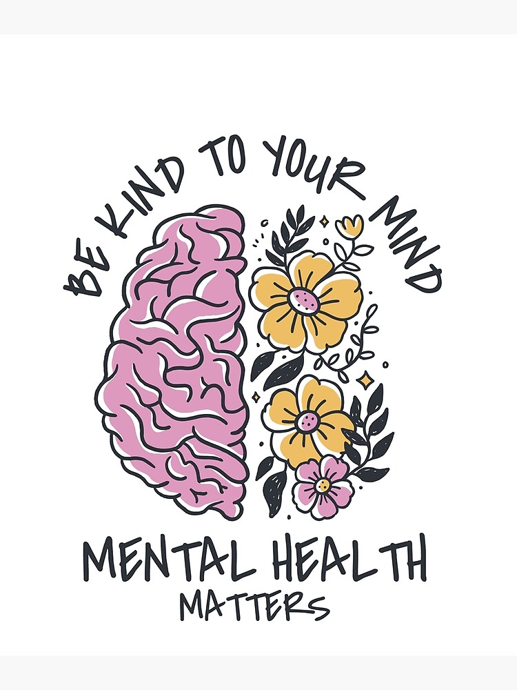 Lienzo «Sea amable con su mente, conciencia sobre la salud mental, sea ... Lienzo «Sea amable con su mente, conciencia sobre la salud mental, sea ...