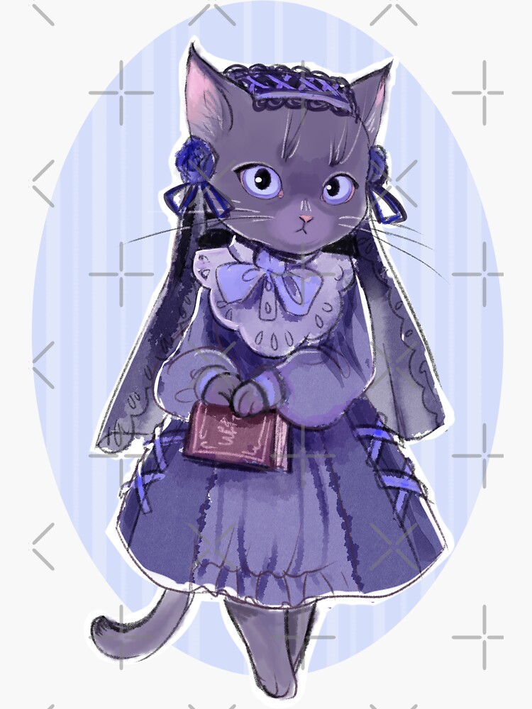 "Gothic lolita cat " Sticker for Sale by Cromahi | Redbubble