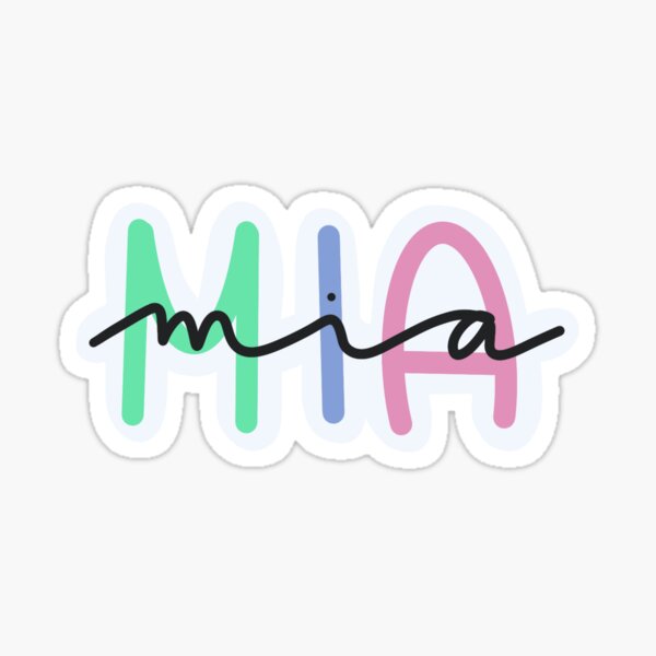 "Mia Name" Sticker for Sale by oliviavetter | Redbubble