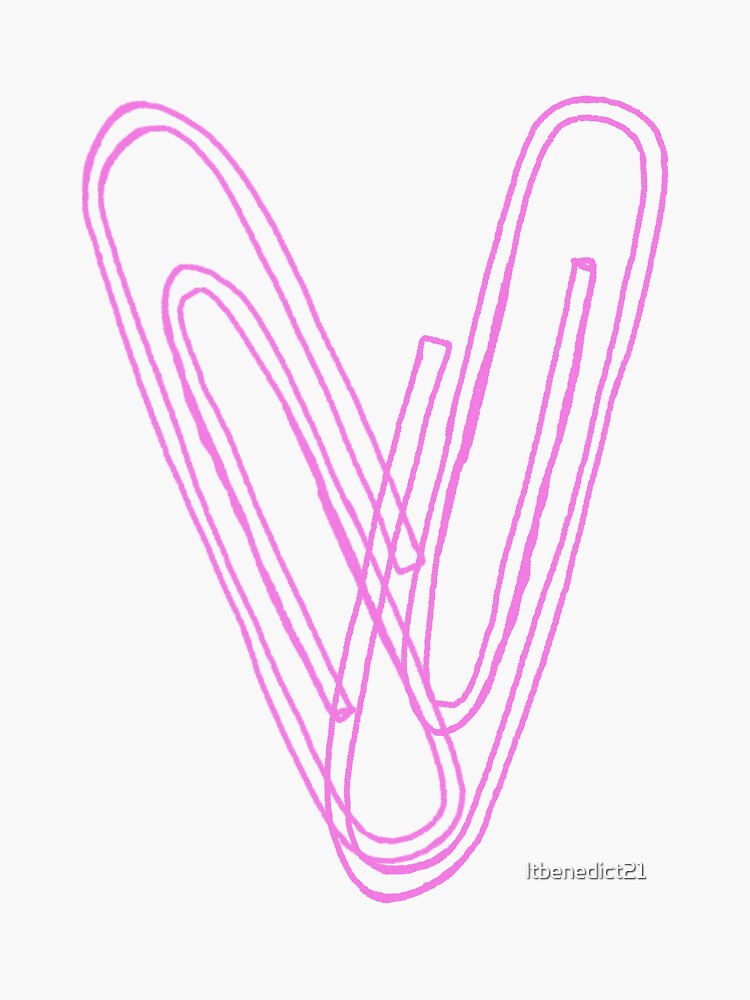 "pink paperclip heart" Sticker for Sale by ltbenedict21 | Redbubble