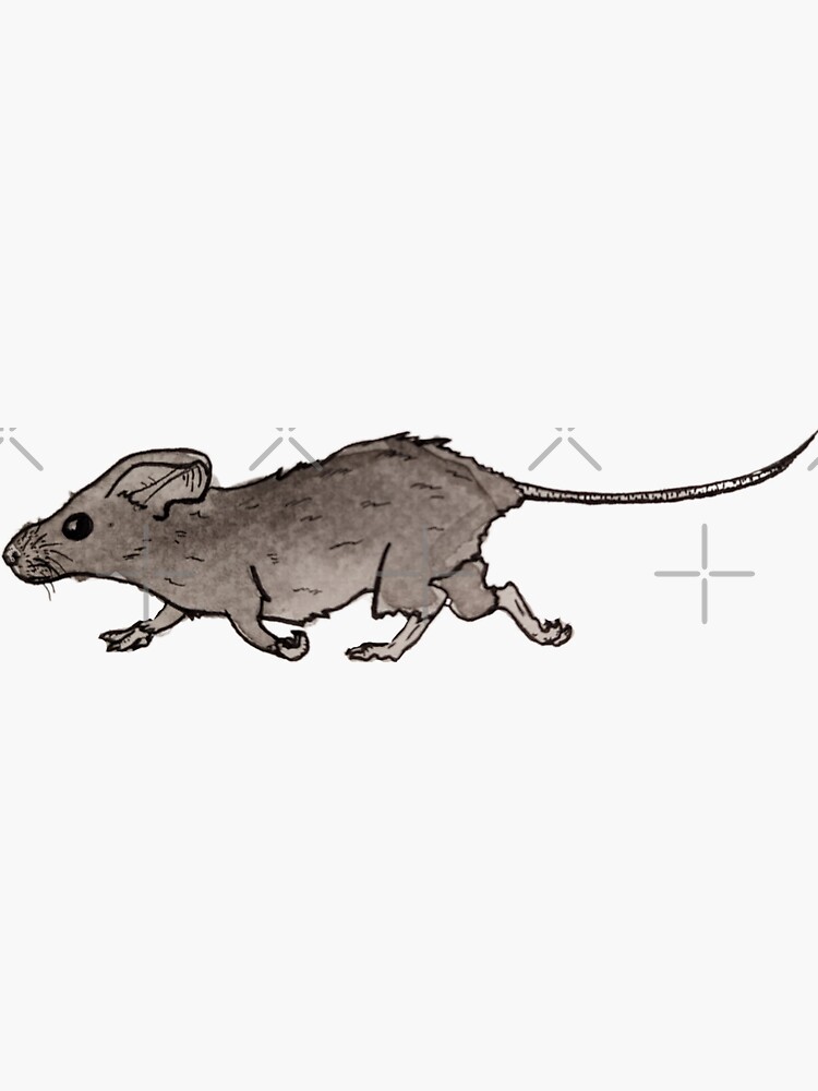 "Ink Mouse" Sticker for Sale by RussellsArtMart | Redbubble