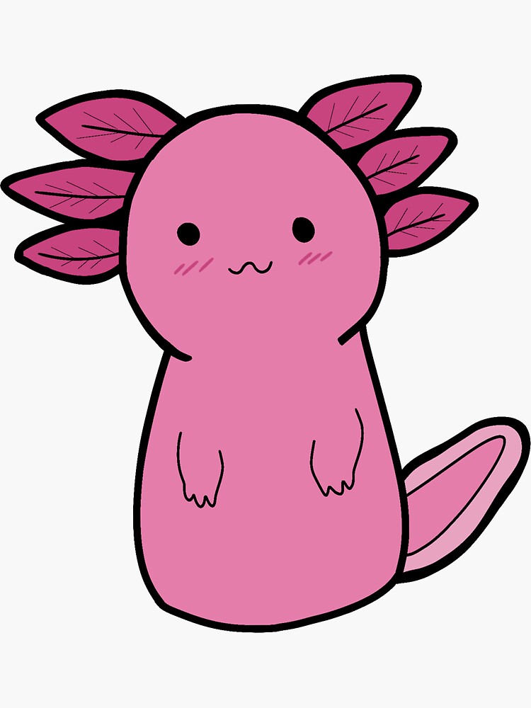 "Cute axolotl " Sticker for Sale by Soup-Makes-Art | Redbubble