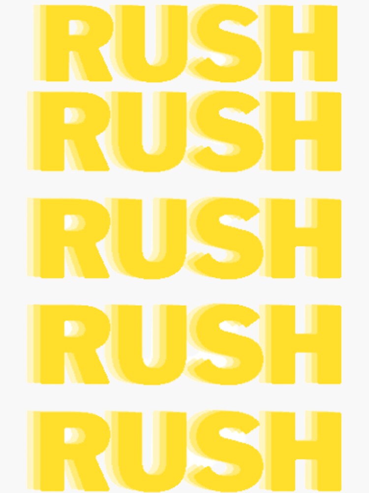 "Rush" Sticker for Sale by Gabrich1 | Redbubble