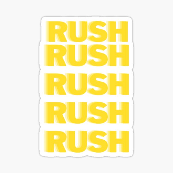 "Rush" Sticker for Sale by Gabrich1 | Redbubble