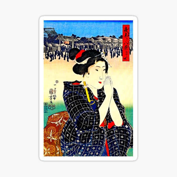 Women Edo Period By Utagawa Kuniyoshi 歌川 国芳 1797 1861 Sticker For Sale By Brainpicturez