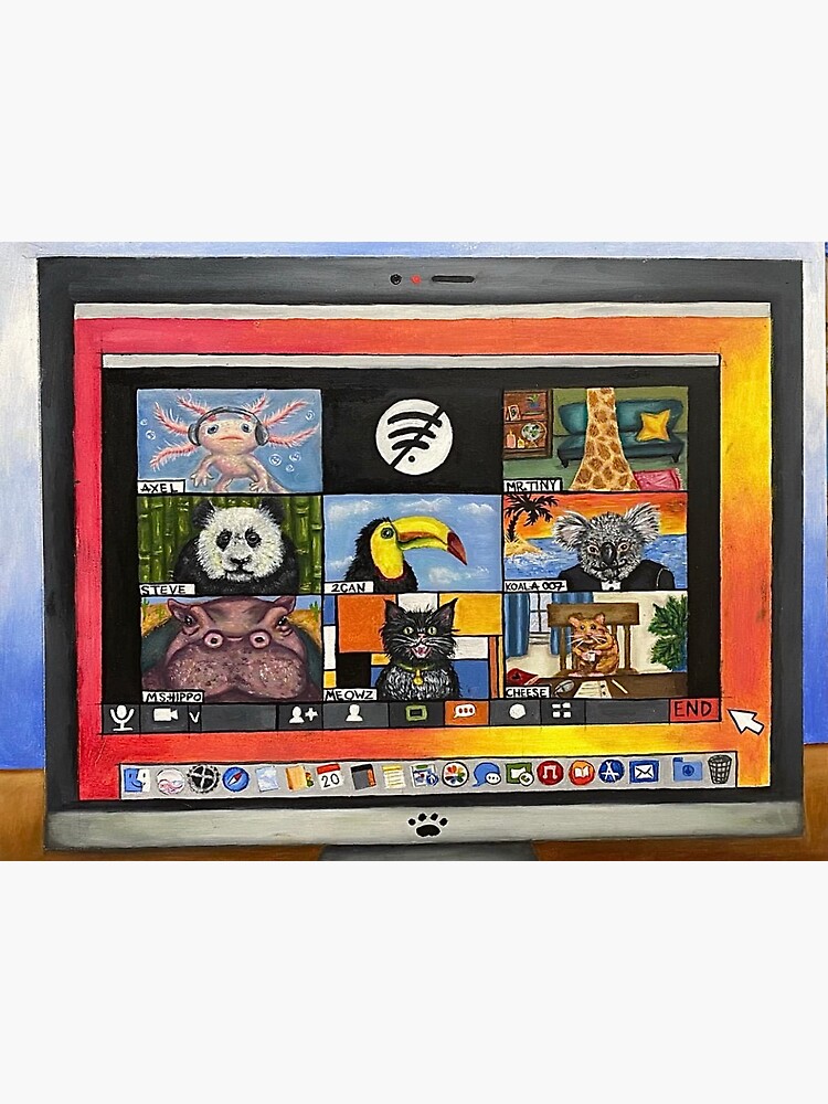 "Animal Zoom Call" Sticker for Sale by sabrinaferran | Redbubble