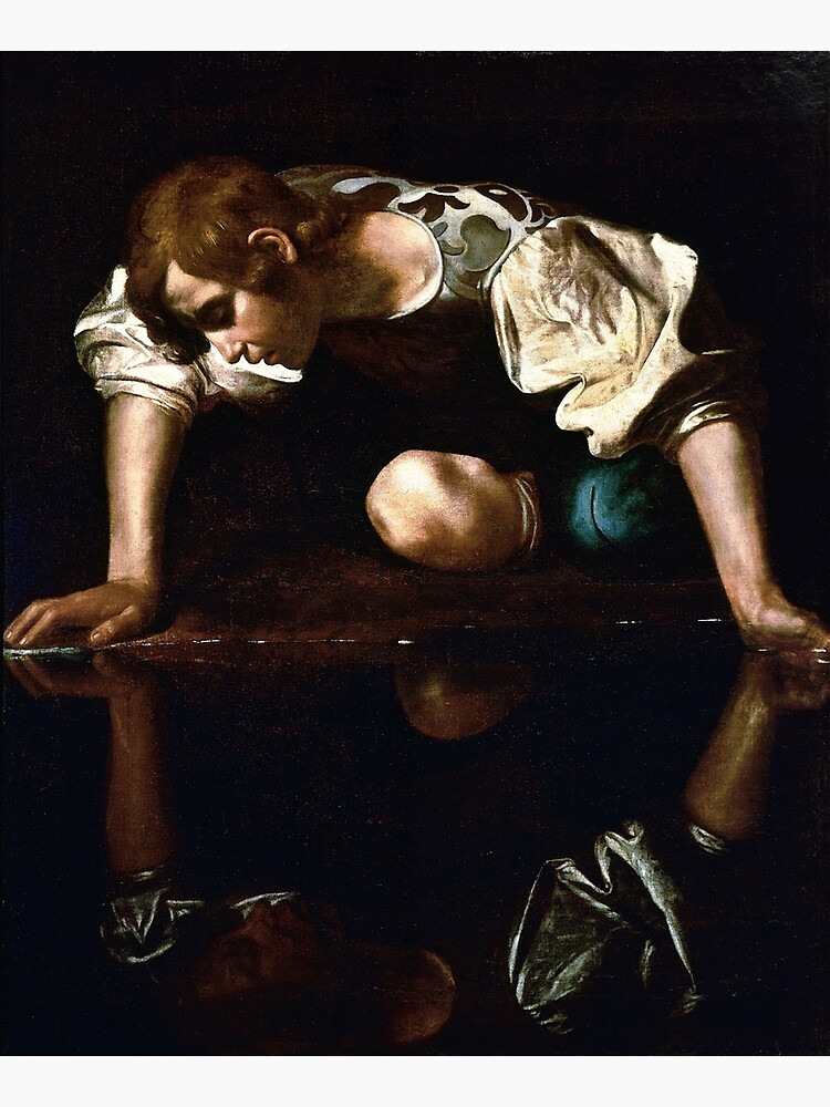"High Resolution Caravaggio Narcissus 1596" Poster for Sale by high-res ...