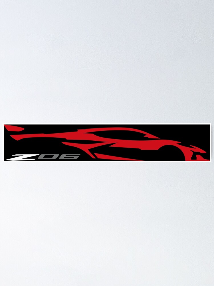 "z06 corvette silhouette logo" Poster for Sale by genkwaskomb | Redbubble