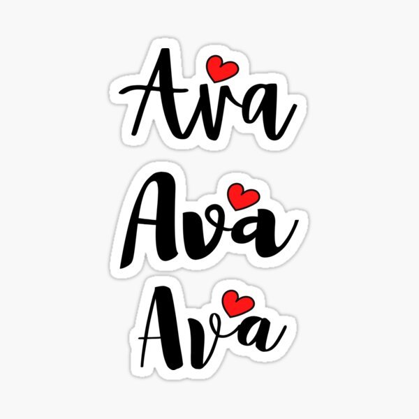 "Ava Name Cute Mini Heart Triple Fonts" Sticker for Sale by 27th-Tee ...