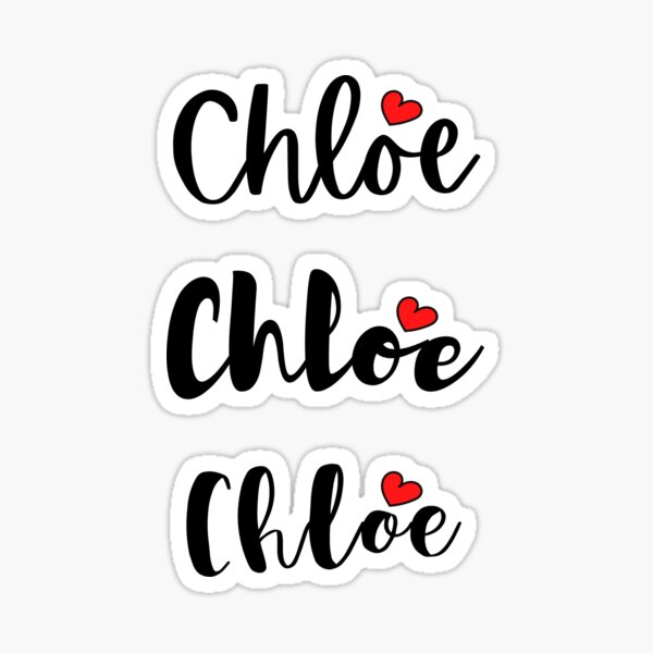"Chloe Name Cute Mini Heart Triple Fonts" Sticker for Sale by 27th-Tee ...