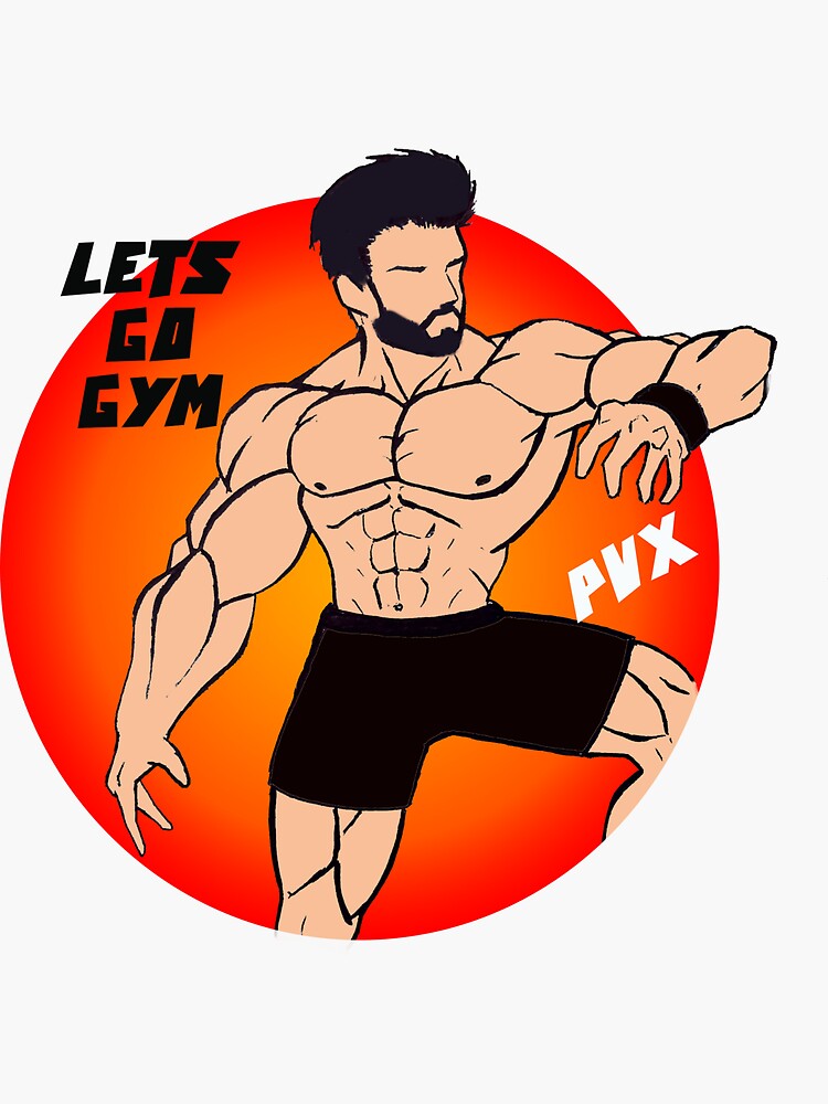 "Lets GO GYM !" Sticker for Sale by PV-Arts | Redbubble