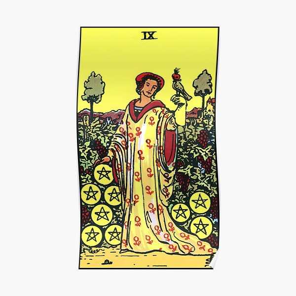 "Nine Pentacles 09 Tarot | Nine of Coins | Nine of Pentacles Tarot ...